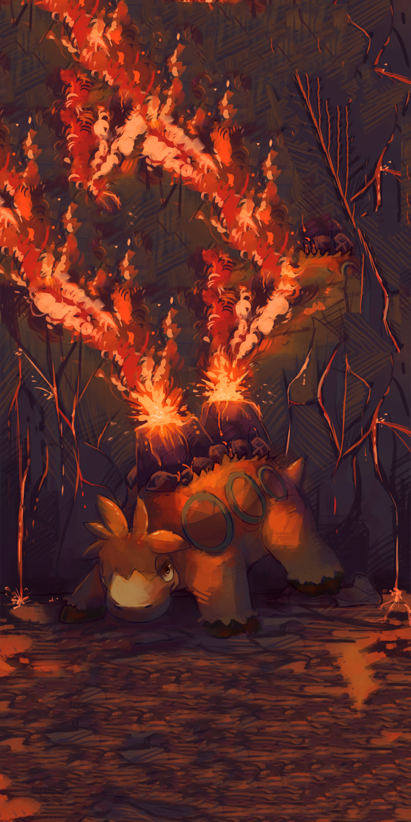 pokemon wallpaper,geological phenomenon,heat,fire,tree,flame (#1263 ...