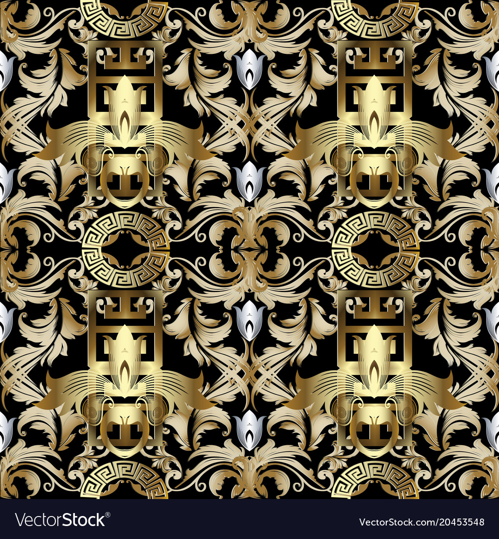 3d Gold Baroque Seamless Pattern Wallpaper Greek - Pattern Wallpaper 3d ...