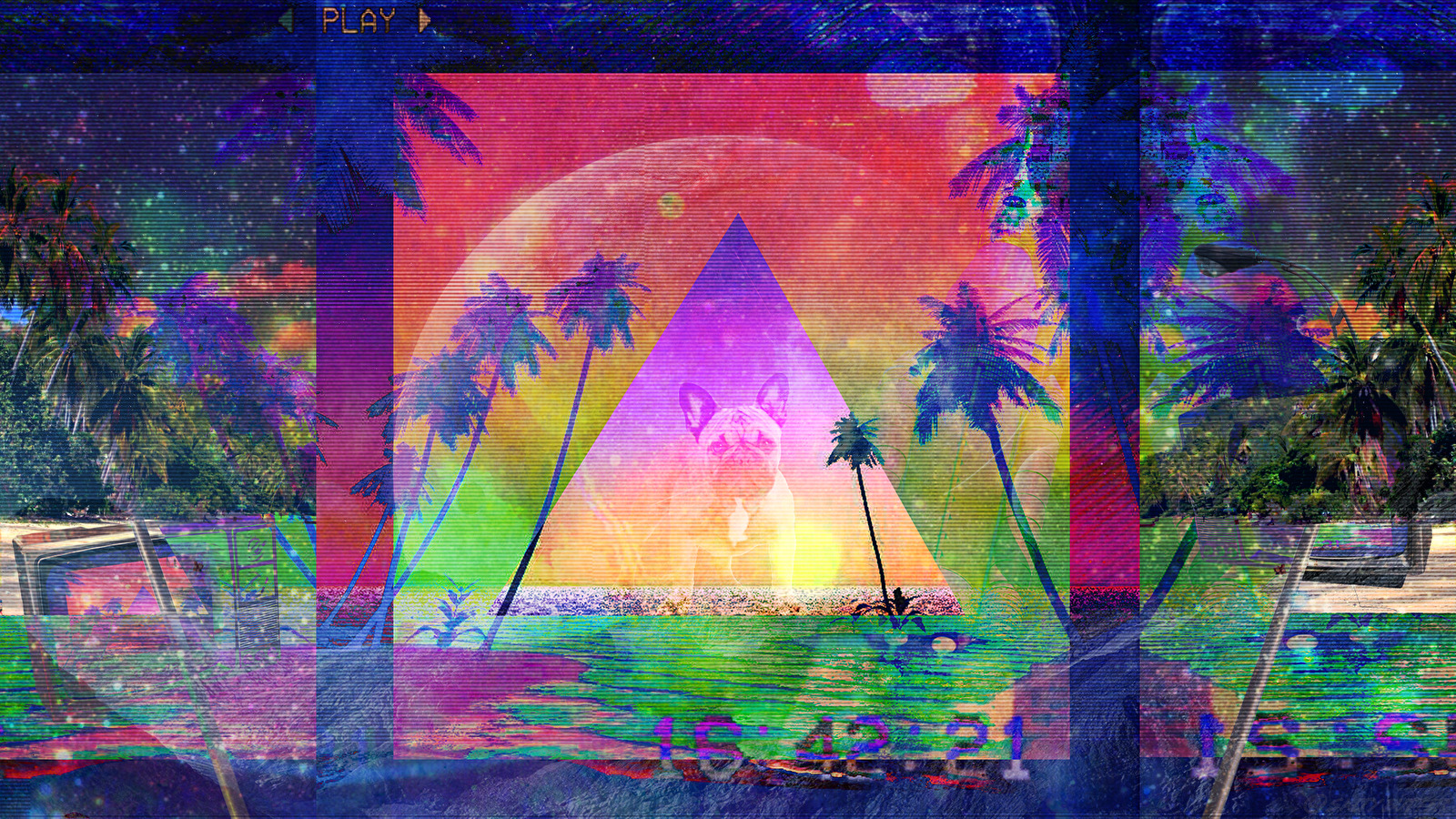 vaporwave wallpaper,nature,painting,purple,water,modern art (#11419 ...