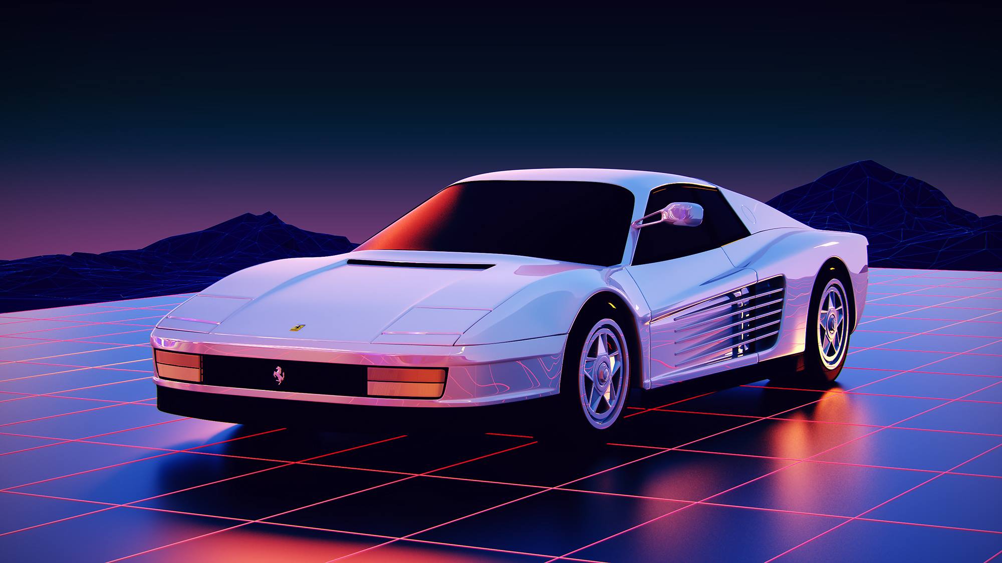 vaporwave wallpaper,land vehicle,vehicle,car,sports car,supercar ...