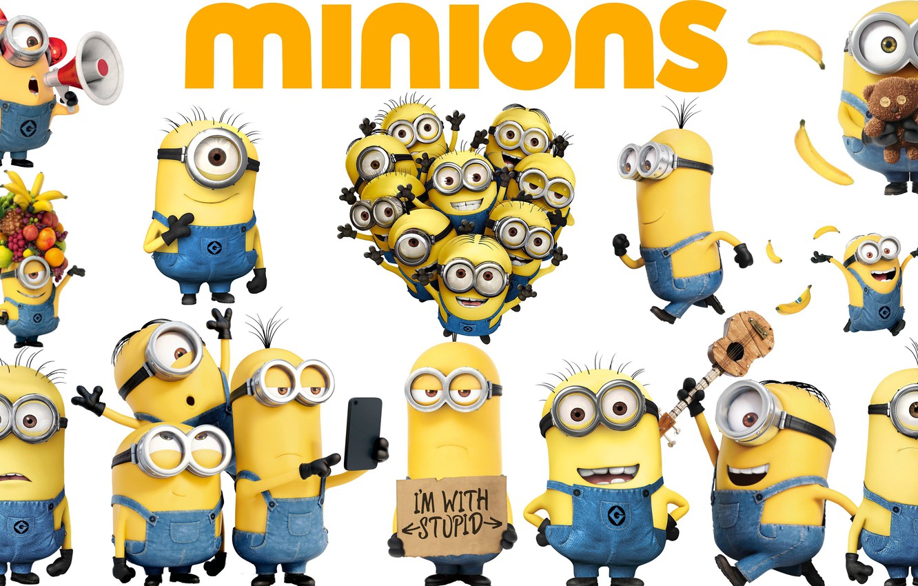 minions wallpaper,cartoon,yellow,clip art,illustration,animated cartoon ...