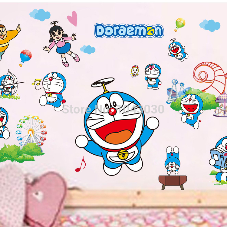 Cartoon Wall Decal Sticker Doraemon Wallpaper Removable - Sticker ...