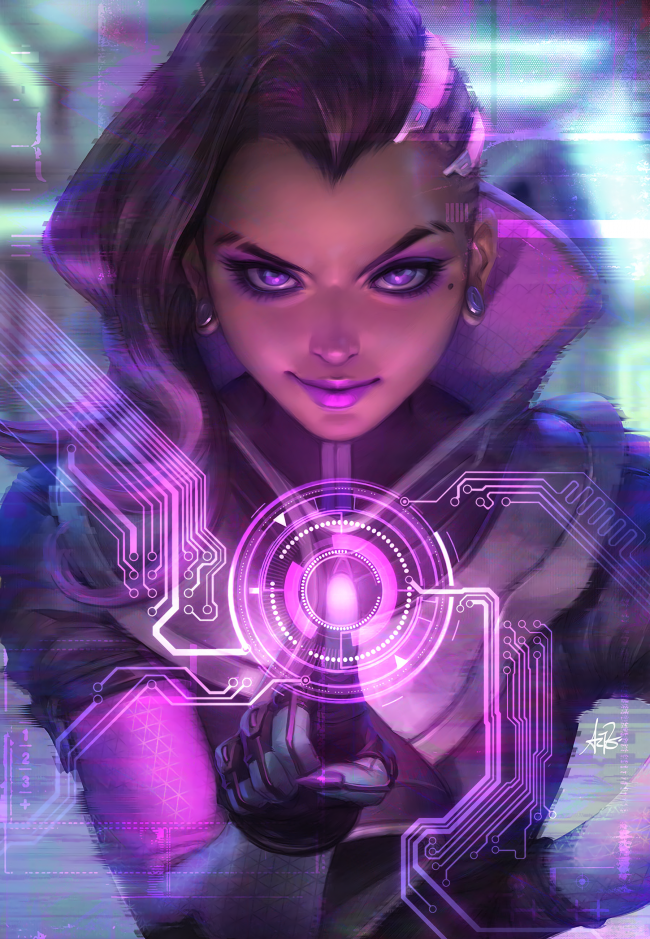Overwatch, Sombra, Smiling, Earrings, Artwork - Overwatch Sombra Fan ...