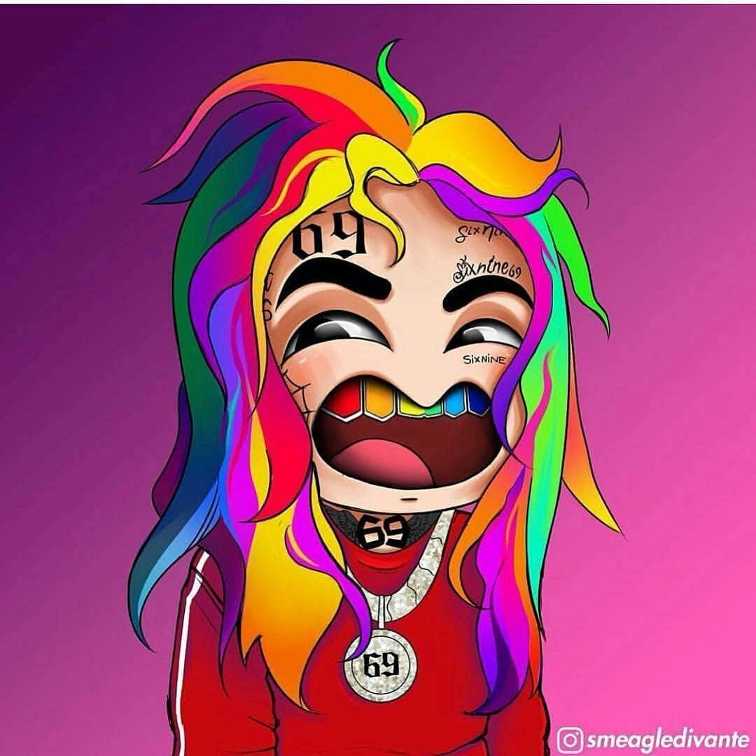 69 Tekashi Cartoon- WallpaperUse
