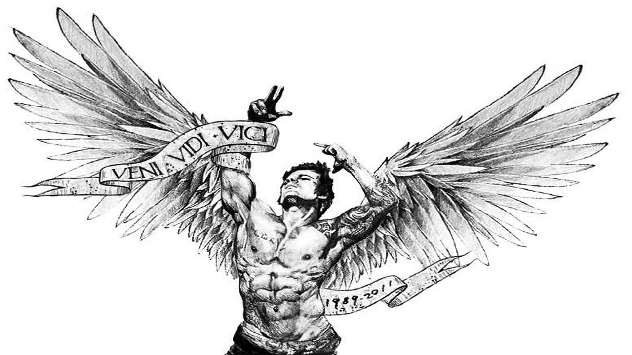 zyzz wallpaper,wing,angel,supernatural creature,illustration,fictional ...