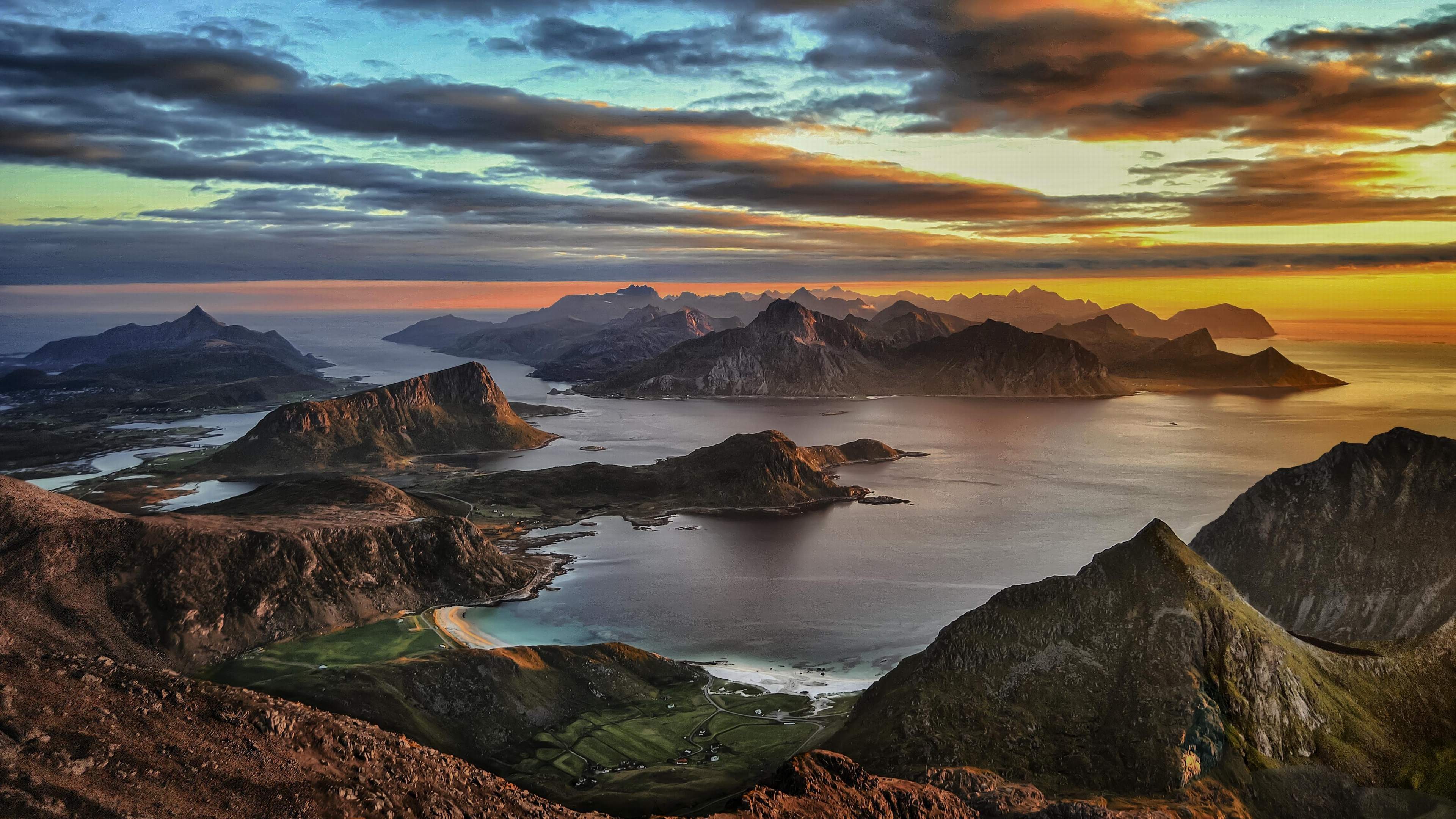 Sea Mountains Landscape 4k Wallpaper Src Gorgerous- WallpaperUse