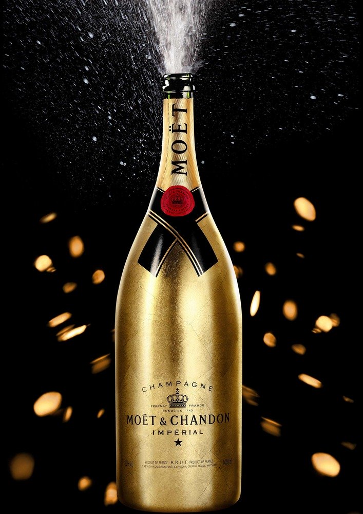 Moet Champagne Bottle Popping- WallpaperUse