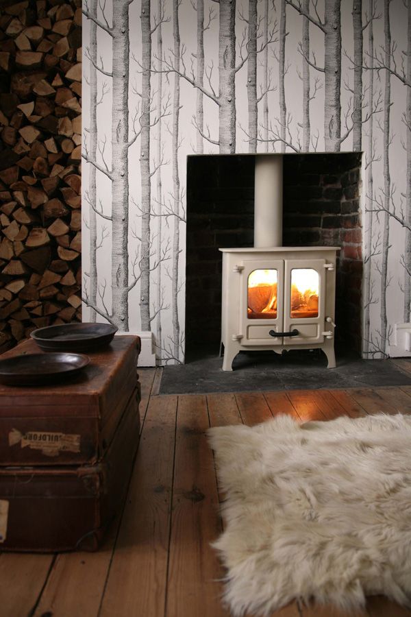 Log Burner Feature Wall- WallpaperUse