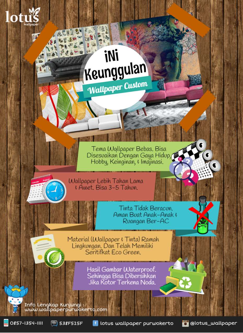 Wallpaper Custom Toko Wallpaper Dinding Murah Lotus - Plywood- WallpaperUse