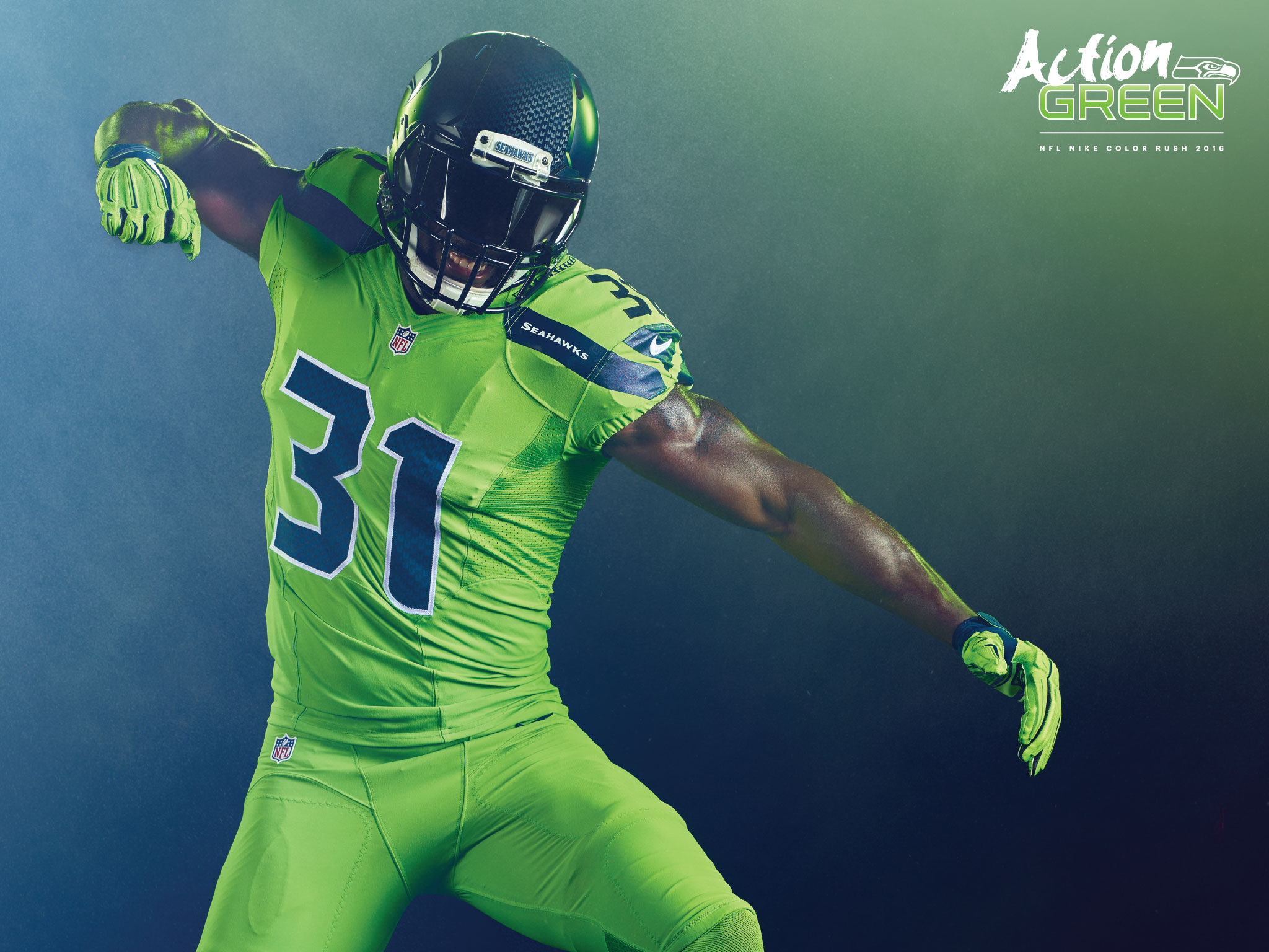 Color Rush Seattle Seahawks- WallpaperUse