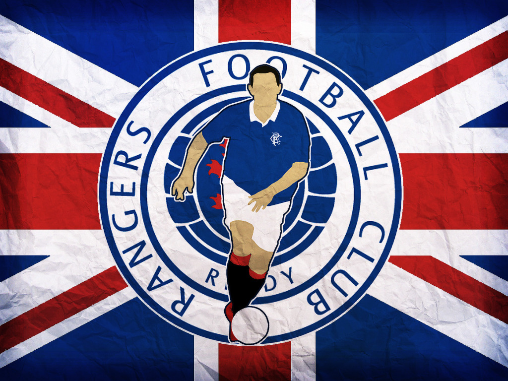 Rangers Fc With Union Jack- WallpaperUse