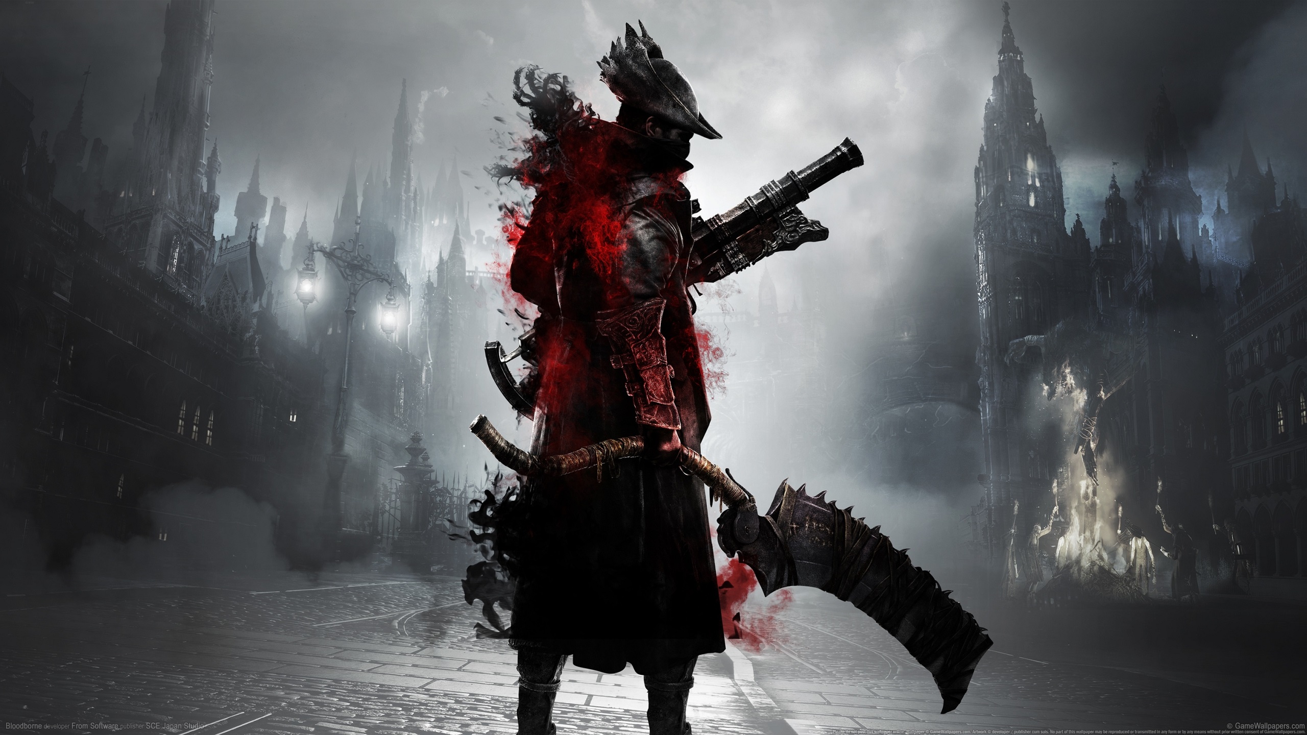 bloodborne wallpaper,action adventure game,cg artwork,darkness,demon ...
