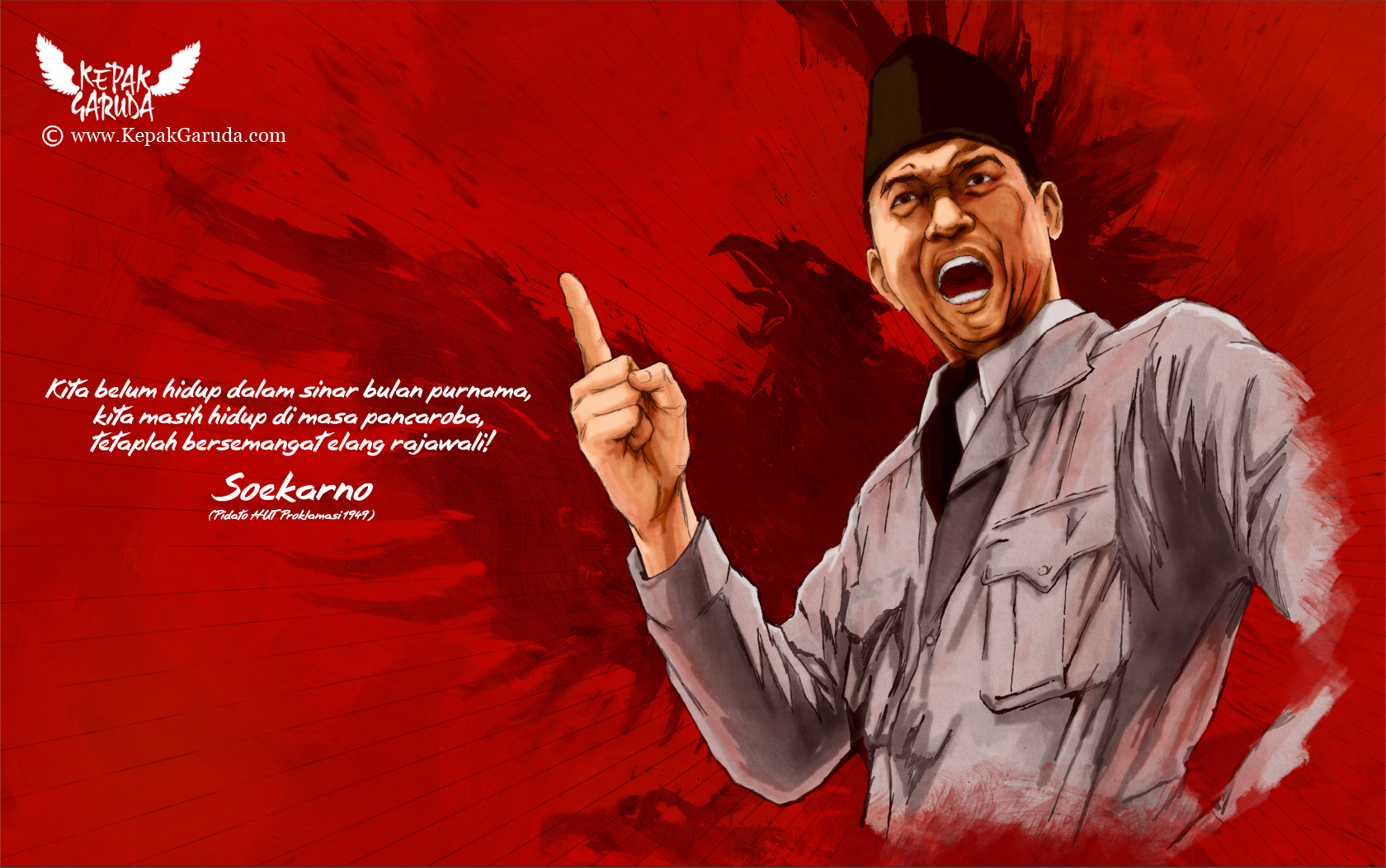 Soekarno Dan Bendera Merah Putih- WallpaperUse
