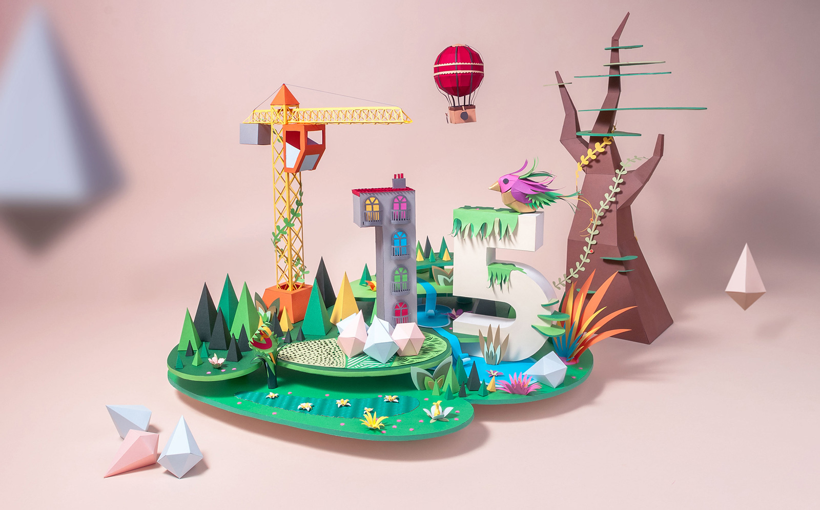 Paper Craft Illustration- WallpaperUse