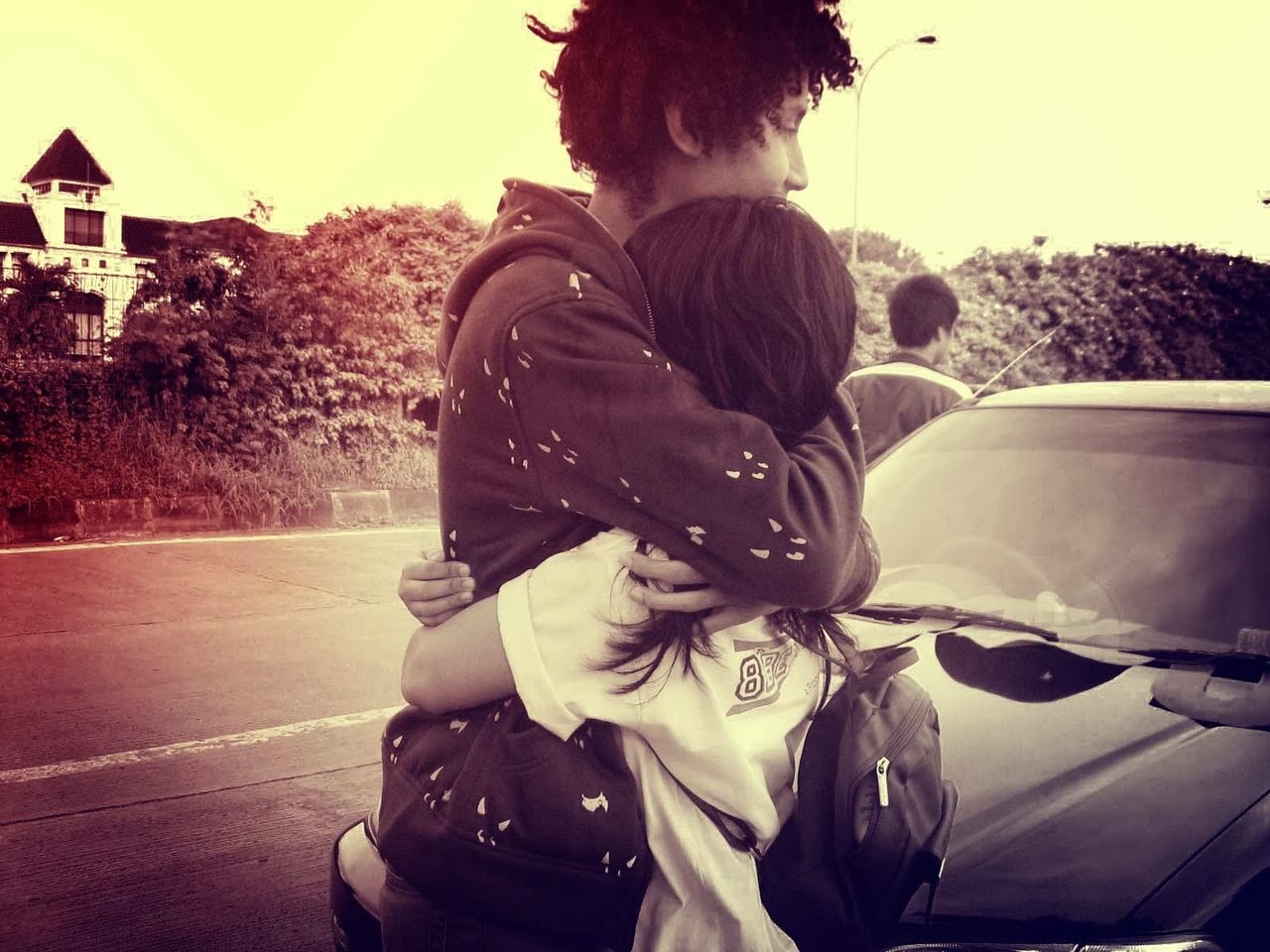 hug wallpaper herunterladen,cool,himmel,liebe,freundschaft,morgen ...