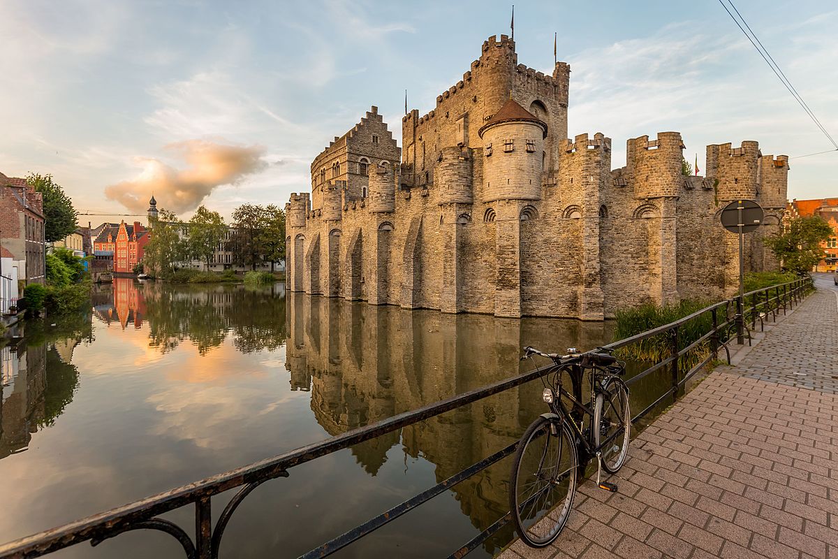 gand wallpaper,waterway,moat,reflection,water castle,castle (#179349 ...