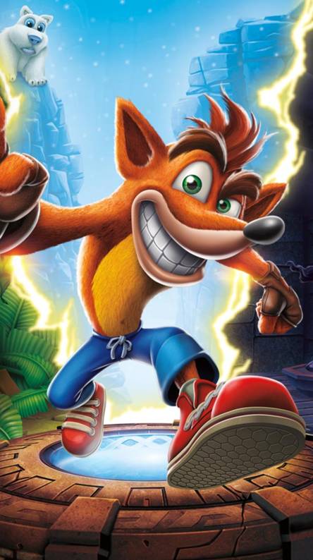 crash bandicoot iphone wallpaper,animated cartoon,cartoon,fictional ...