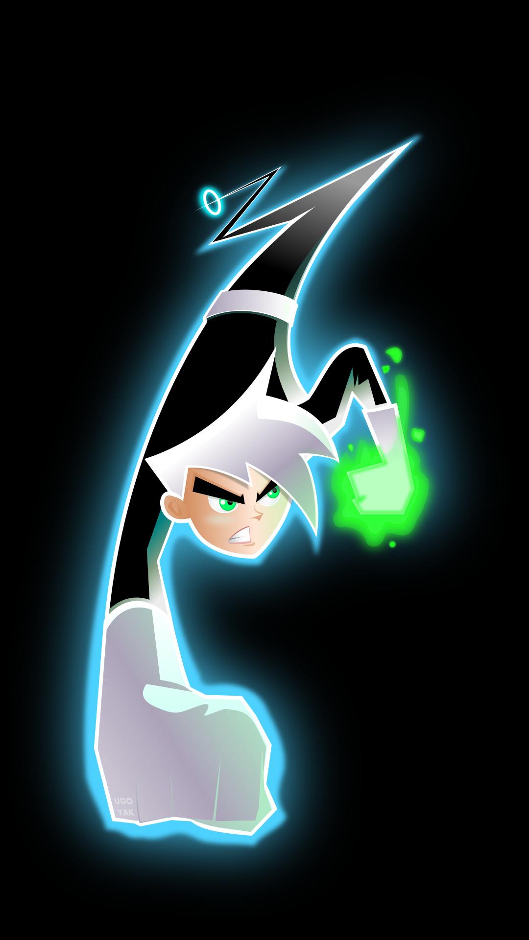danny phantom wallpaper,light,neon,cartoon,graphic design,illustration ...