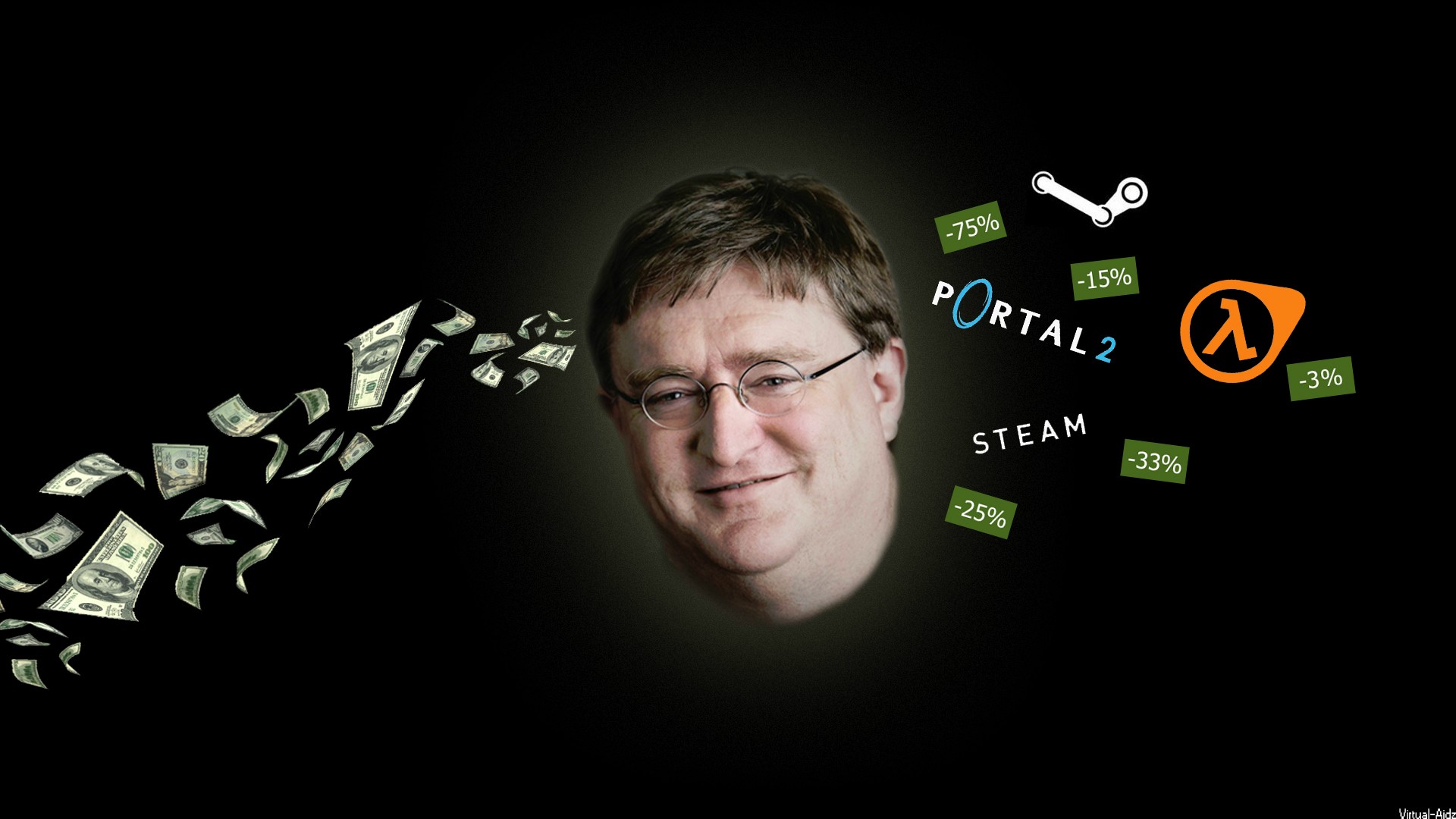 gaben wallpaper,text,head,font,chin,cheek (#183967) - WallpaperUse