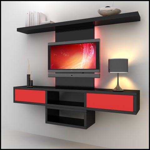 Modern Wall Tv Rack Design- WallpaperUse