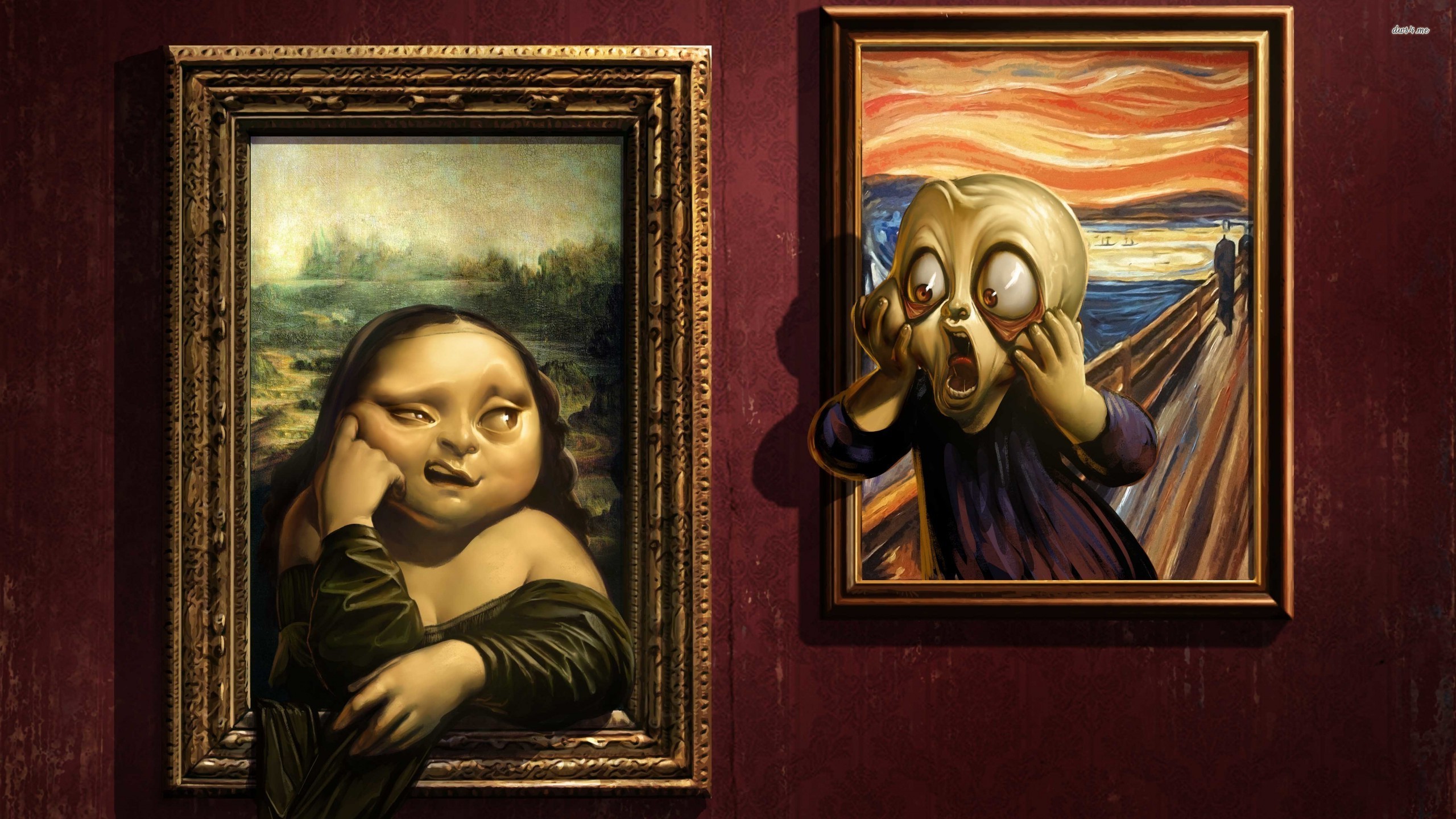 Painting, Artwork, Humor, Leonardo Da Vinci, Screaming, - Mona Lisa And ...