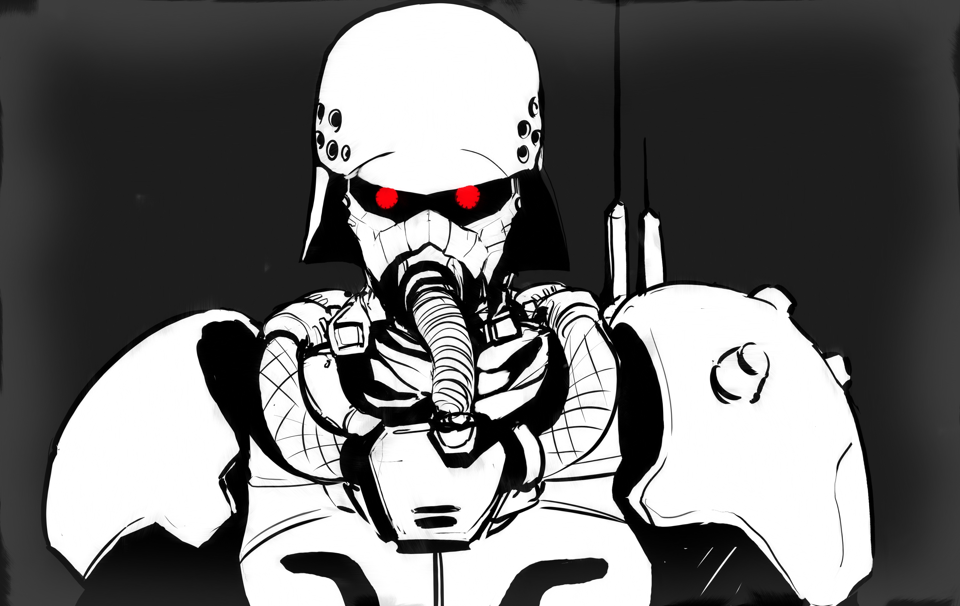 jin roh wallpaper,cartoon,illustration,fictional character,black and ...