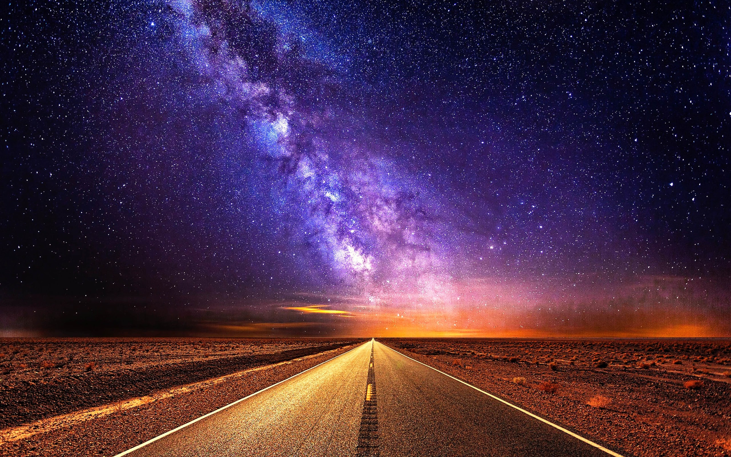 Wallpaper Of Night, Road, Starlight, Sky, Stars Background - Milky Way ...