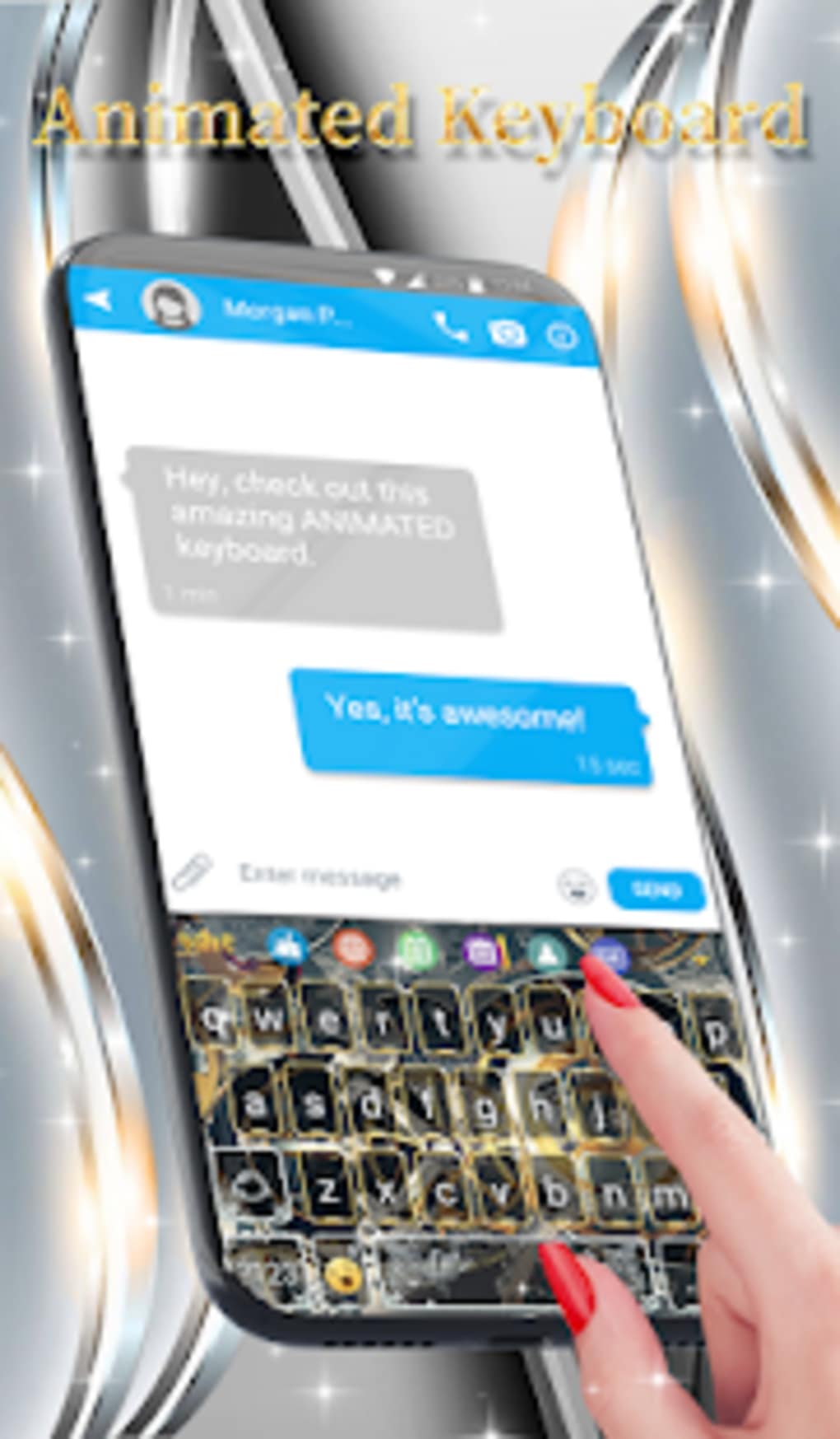 Silver Luxury Live Wallpaper Animated Keyboard - Wallpaper- WallpaperUse