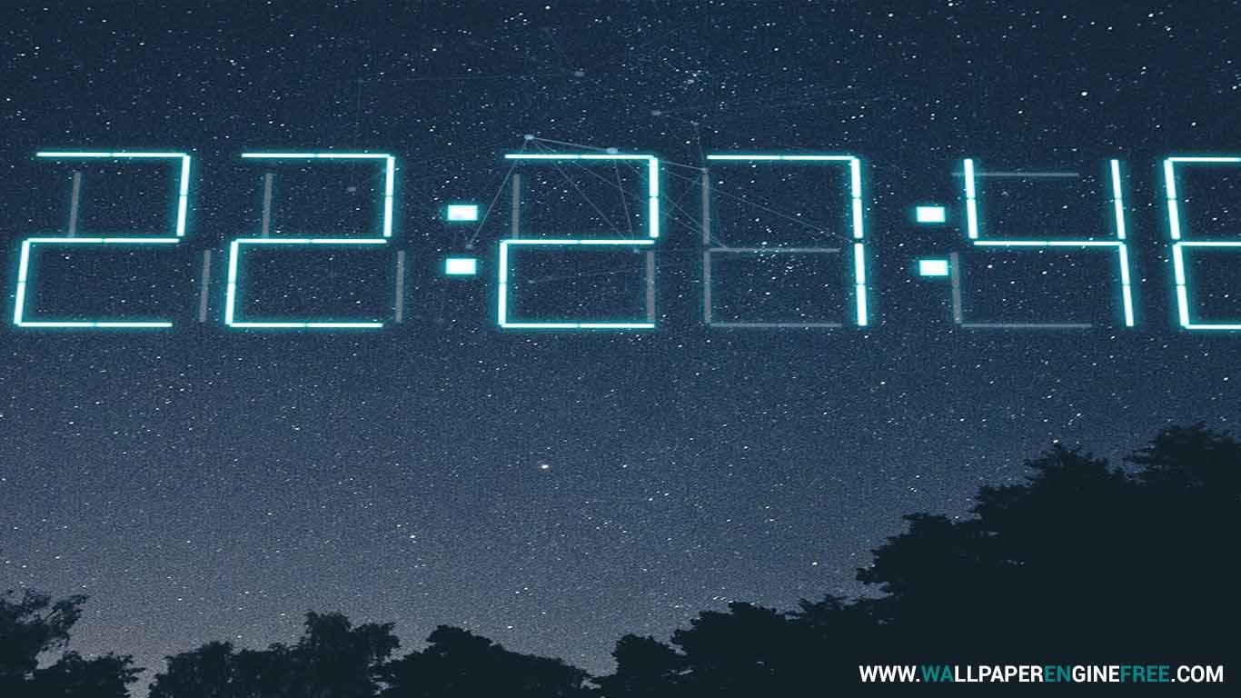 Download Time Lapse 3d Digital Clock Wallpaper Engine - Star- WallpaperUse