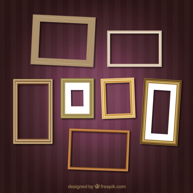 Realistic Photo Frames On A Red Background Free Vector - Plywood ...