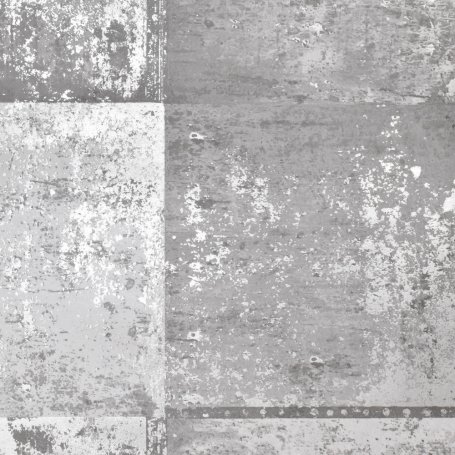 Patina Metal Panel Wallpaper - Silver Distressed- WallpaperUse