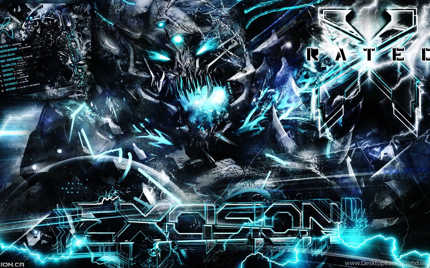excision wallpaper,graphic design,cg artwork,fictional character,design ...