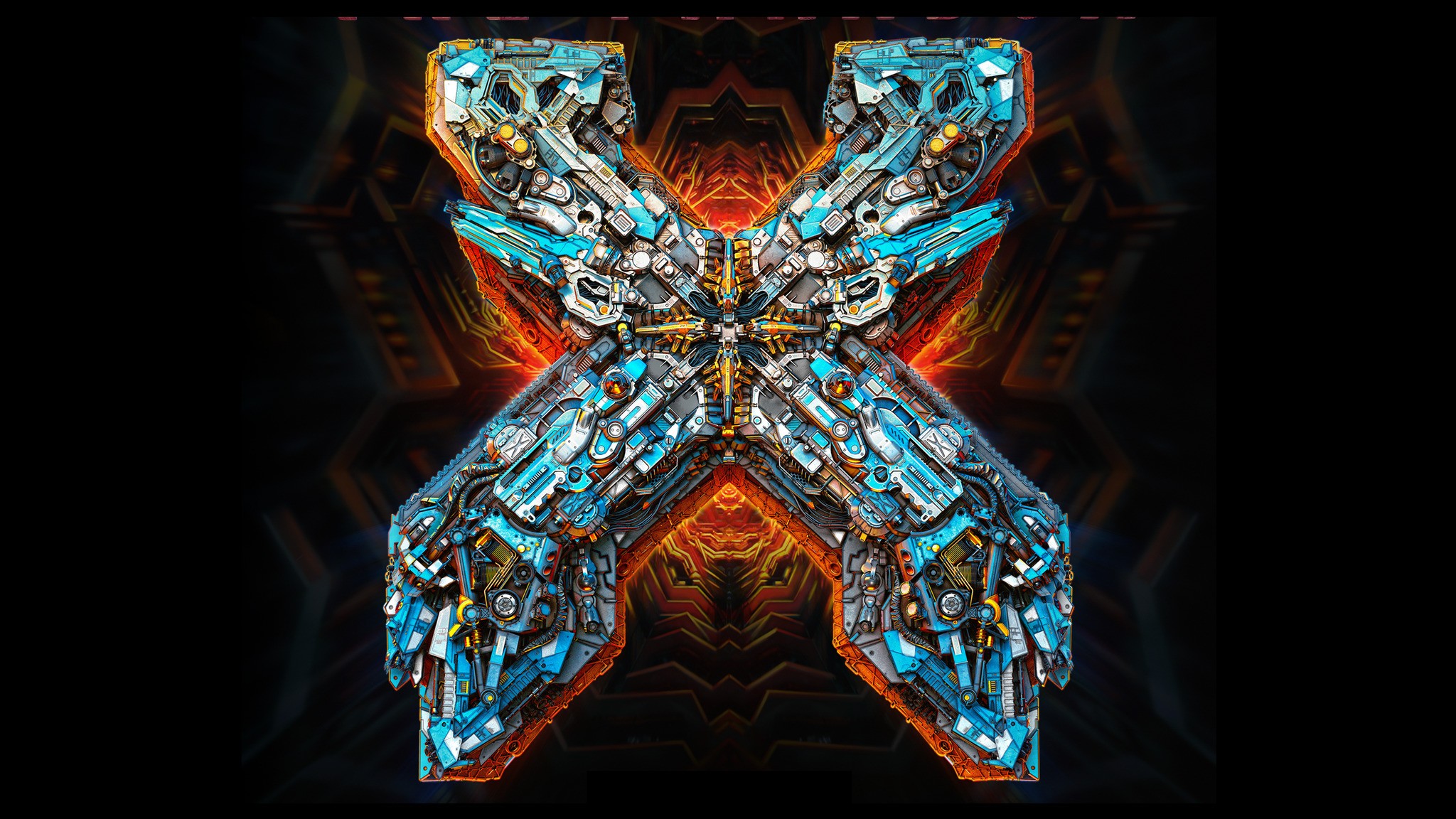 excision wallpaper,blue,symmetry,fractal art,stained glass,design ...