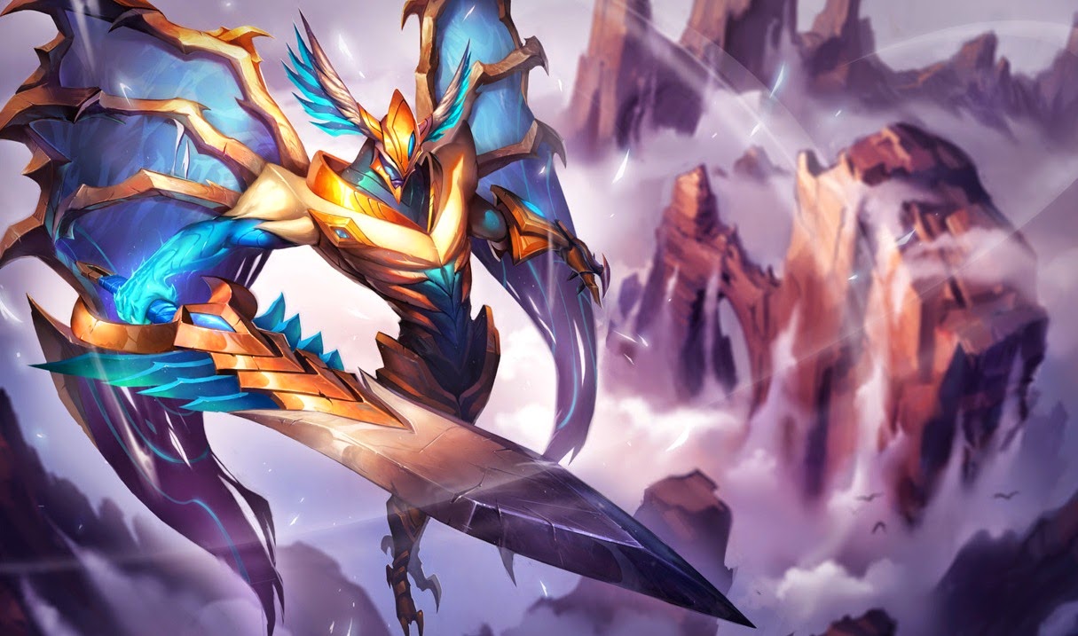 aatrox wallpaper,cg artwork,fictional character,dragon,mythology ...