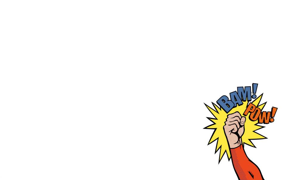 Bam Pow White Punch Minimal Hd Wallpaper,cartoon/comic - Illustration ...