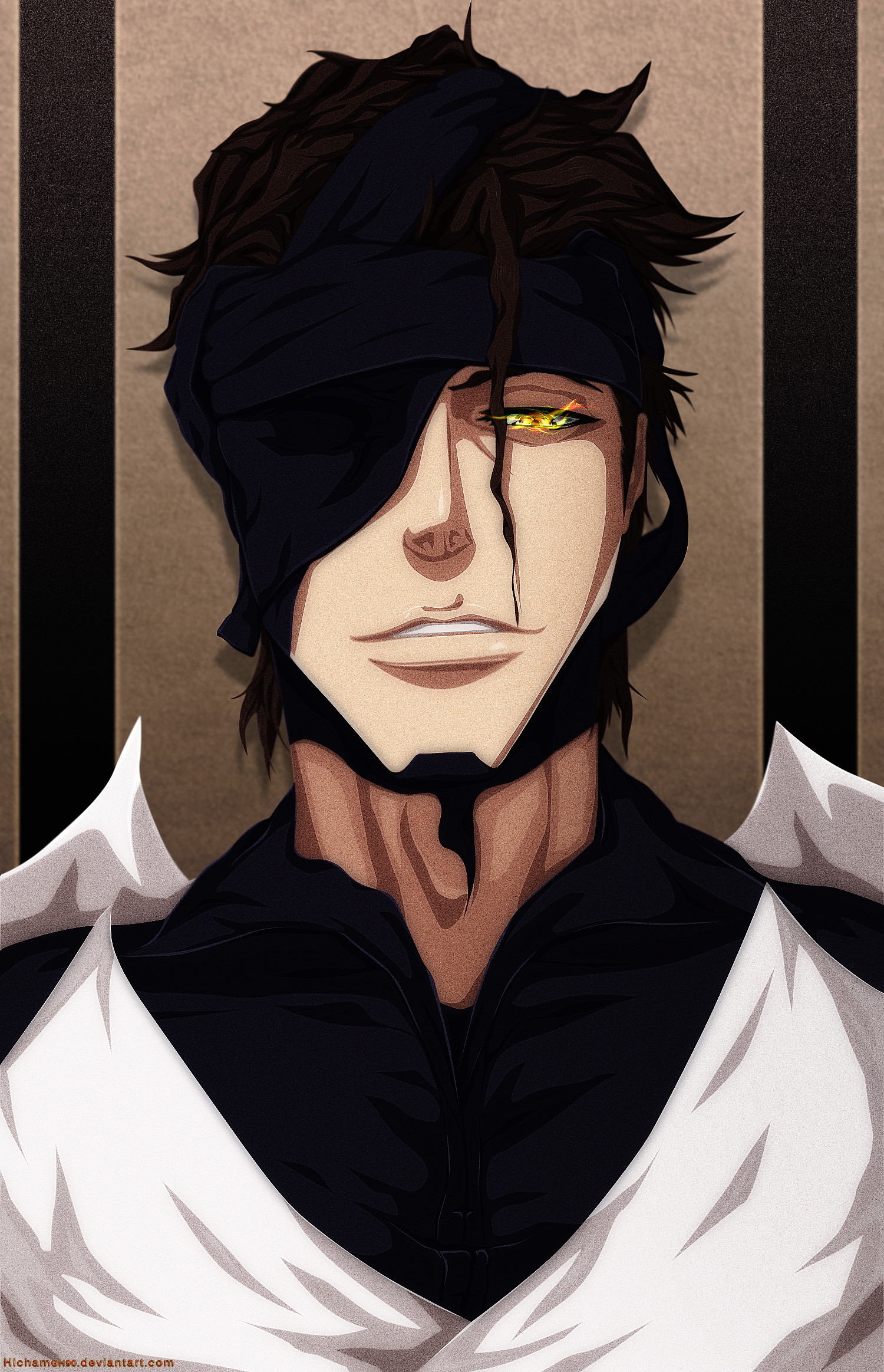 aizen wallpaper,face,cartoon,anime,black hair,illustration (#213724 ...