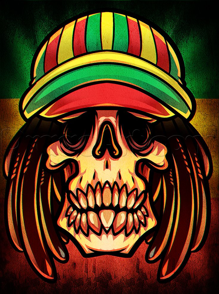 rastaman wallpaper,skull,illustration,font,headgear,bone (#220714 ...