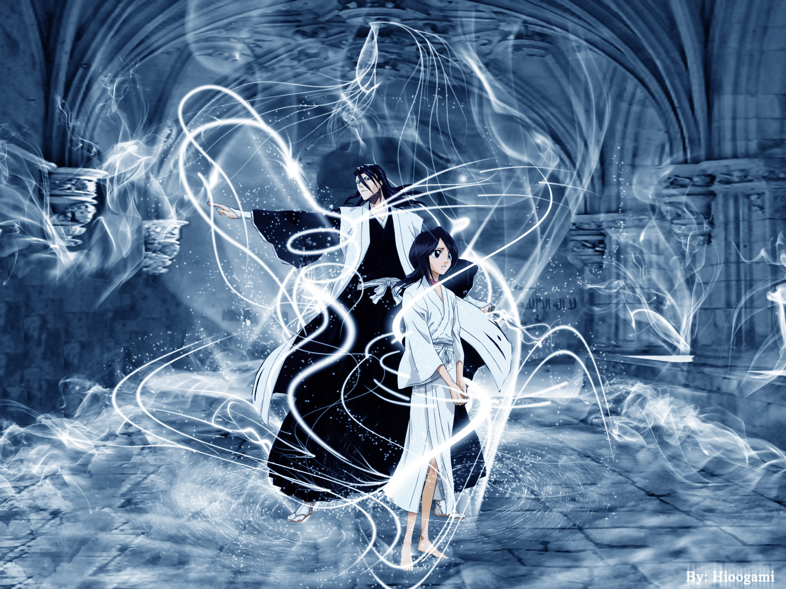 byakuya wallpaper,water,graphic design,cg artwork,fictional character ...