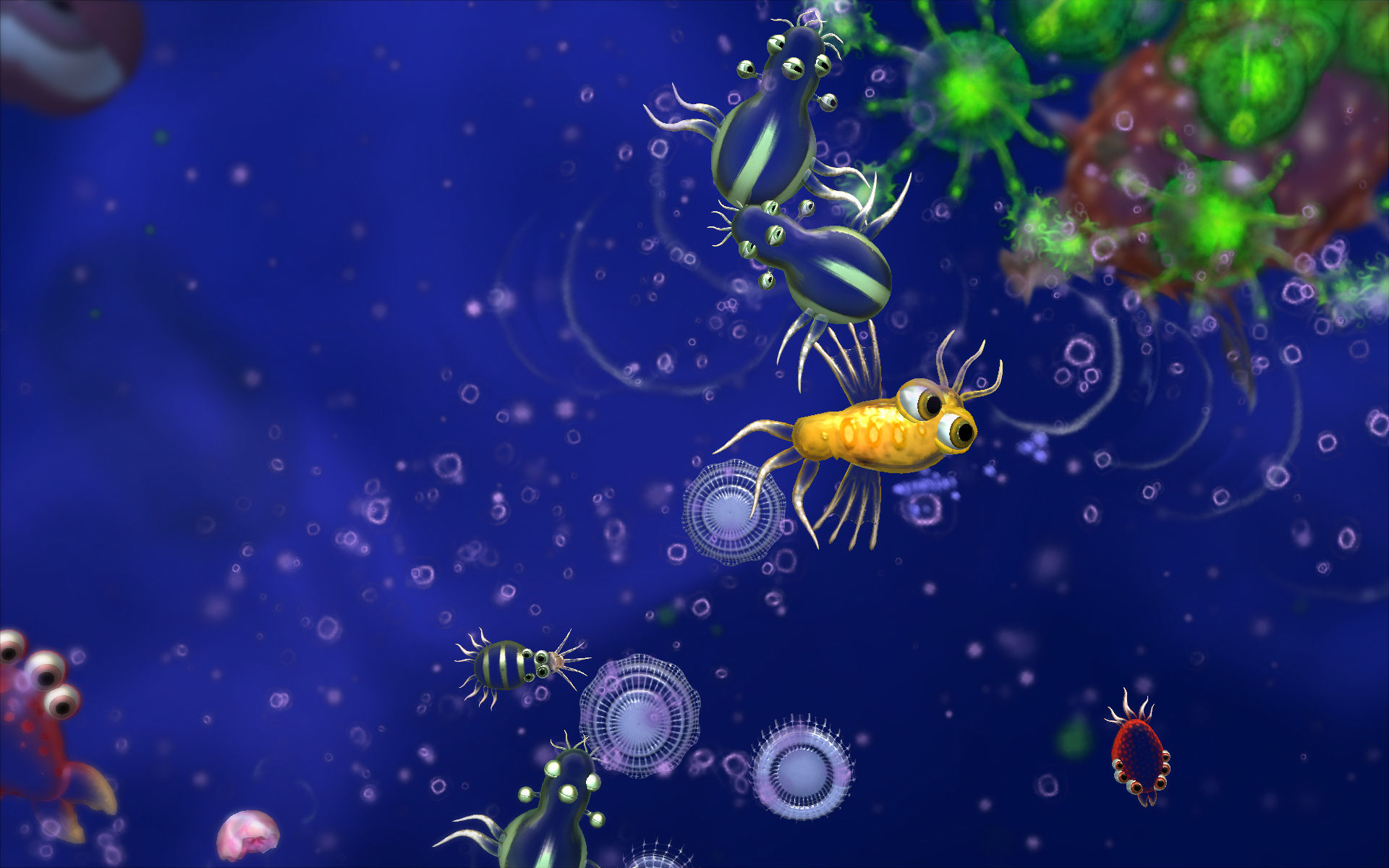 spore wallpaper,blue,marine biology,organism,space,animation (#222671 ...