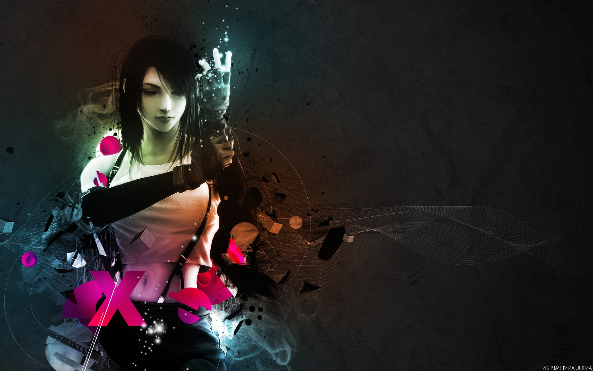 tifa lockhart wallpaper,black hair,pink,cg artwork,darkness,photography ...