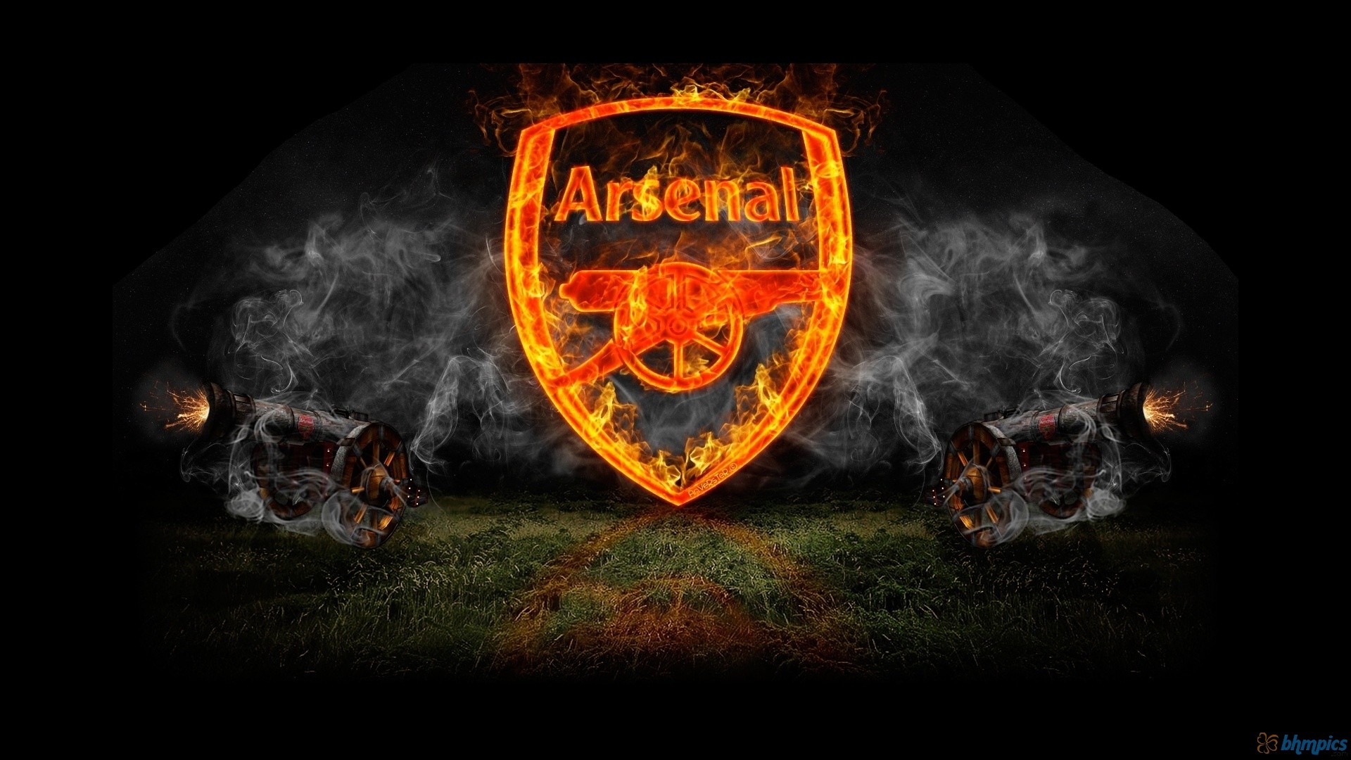 Arsenal Logo Fire- WallpaperUse