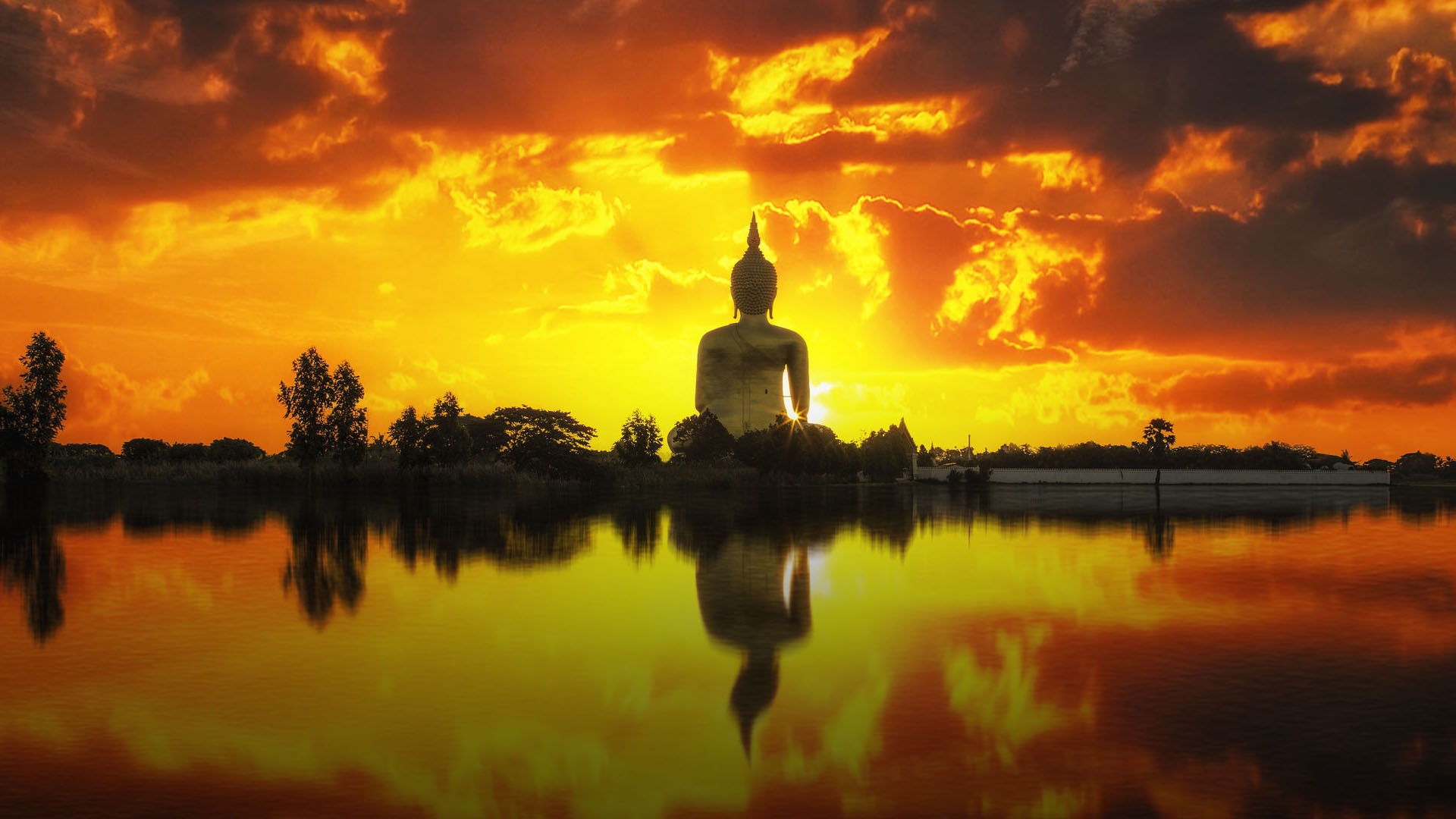 buda wallpaper hd,sky,reflection,nature,natural landscape,sunset ...