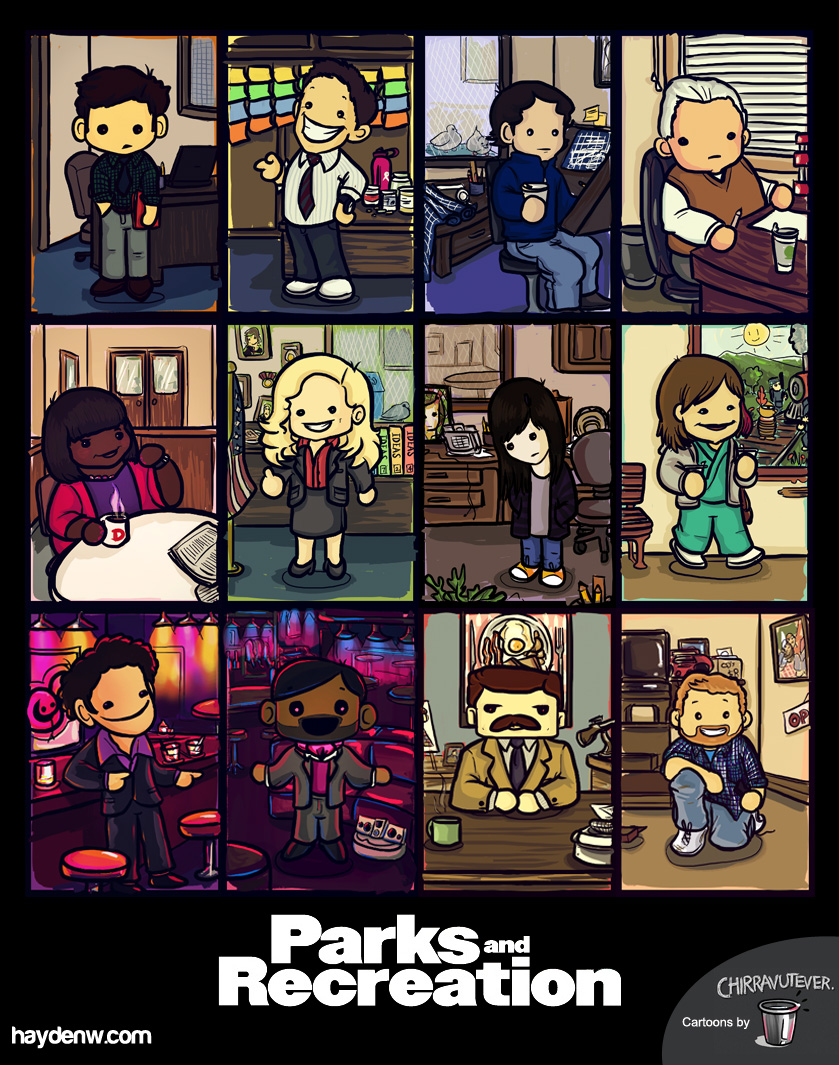 Parks And Rec Cartoon- WallpaperUse