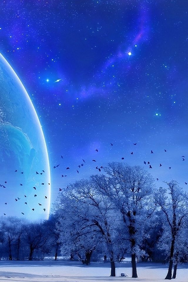 wallpaper 640x960,sky,nature,natural landscape,atmosphere,winter ...