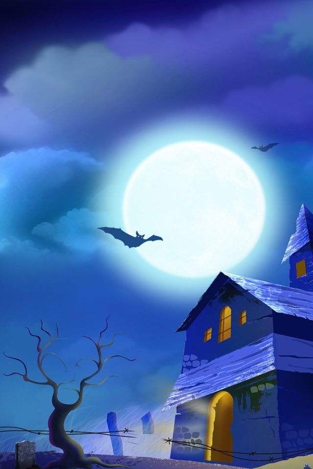 wallpaper 640x960,sky,illustration,moonlight,atmosphere,painting ...