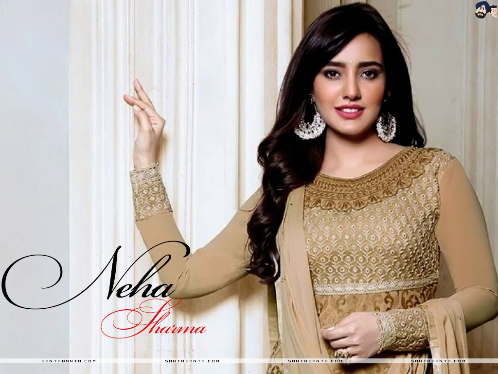 Neha Sharma - Dark Cream Color Dress- WallpaperUse