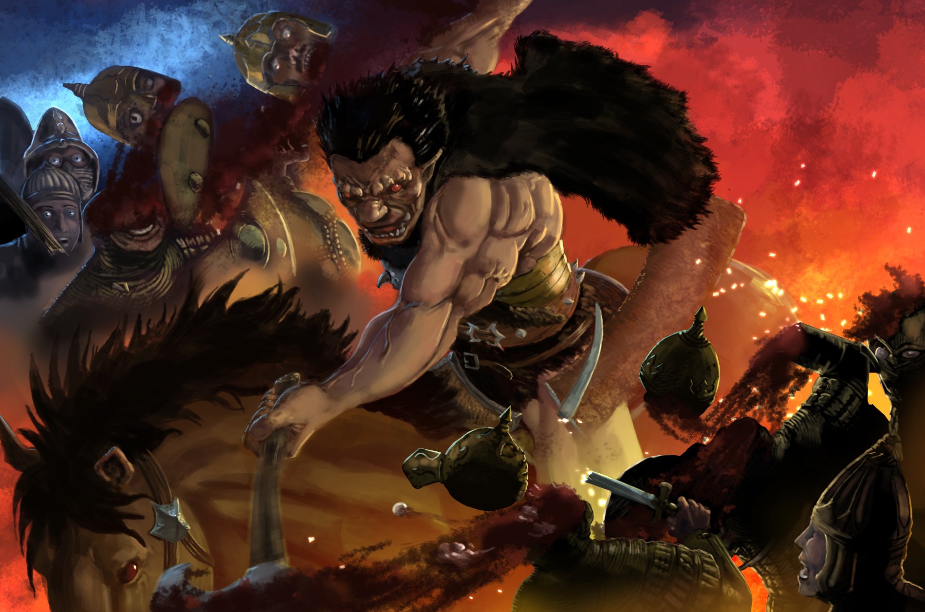 carta da parati anime berserk,cg artwork,demone,mitologia,gioco di ...