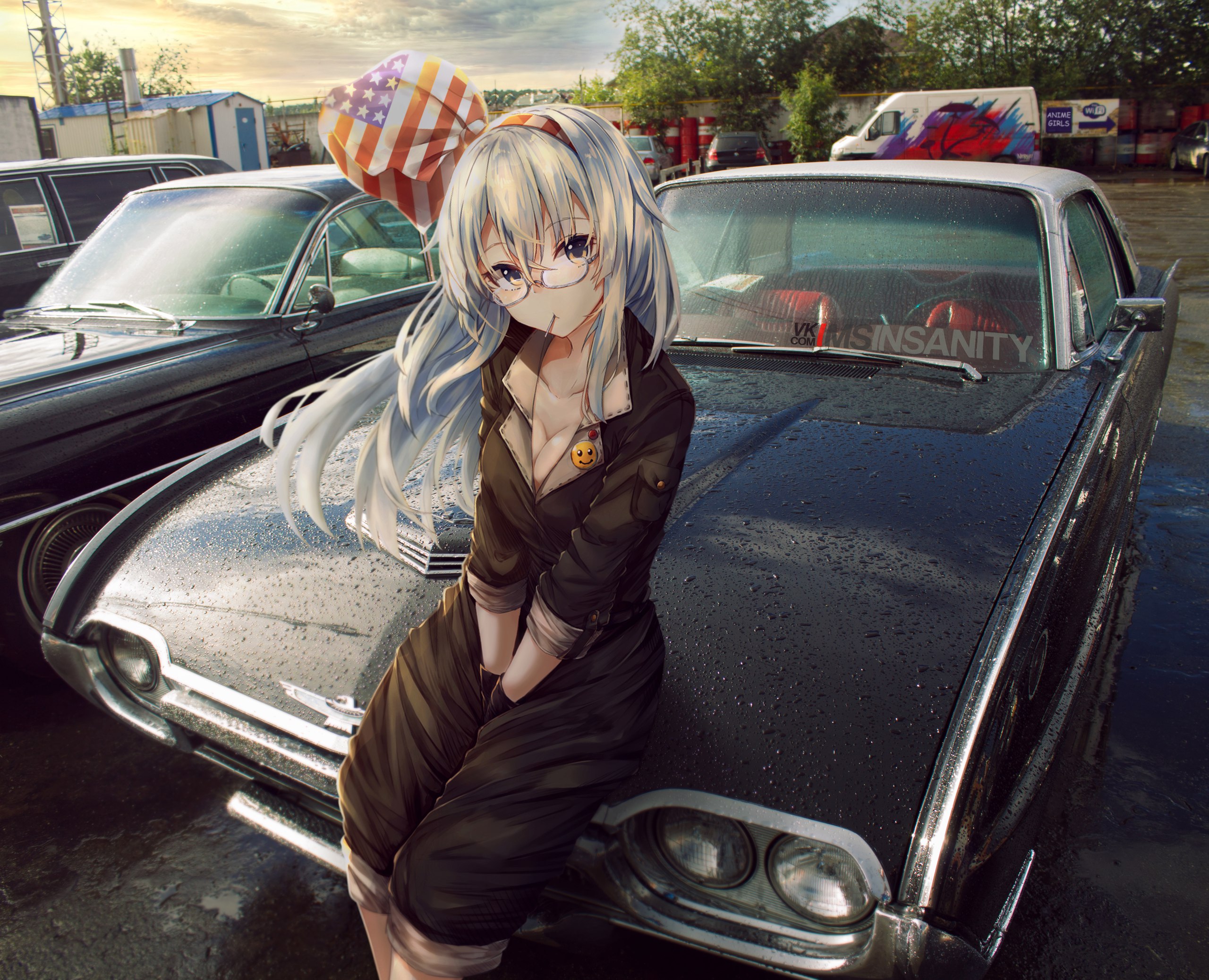 Anime Girls And Cars- WallpaperUse
