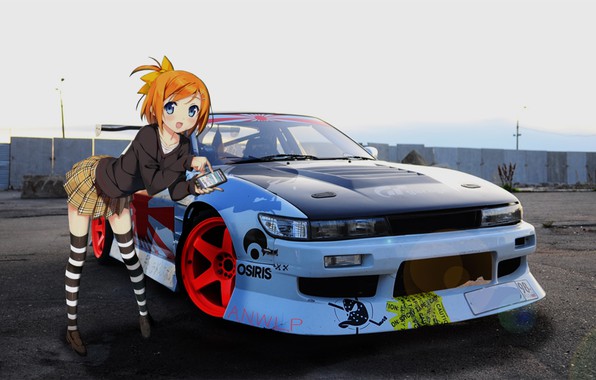 Photo Wallpaper Car, Machine, Girl, Anime, Jdm, Anime, - Nissan Silvia ...
