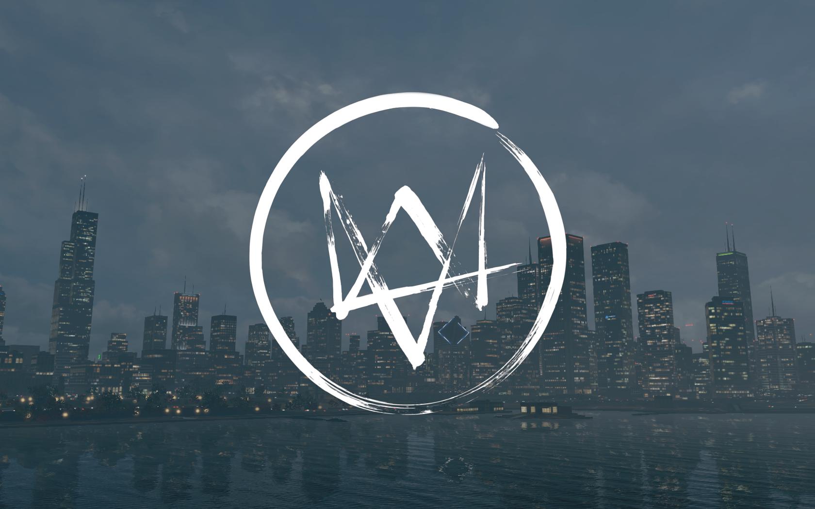 watch dogs logo wallpaper,tagsüber,himmel,stadt,horizont,schriftart ...